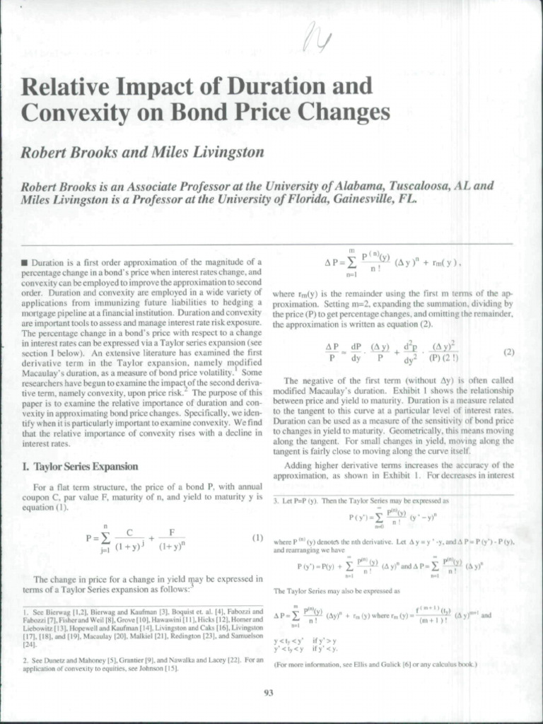 Duration vs. Convexity in Bond Pricing | PDF | Bonds (Finance) | Investing