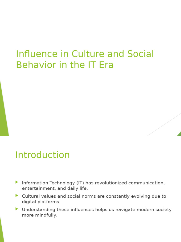Enriched Influence Culture Social Behavior IT Era | PDF | Social Media ...
