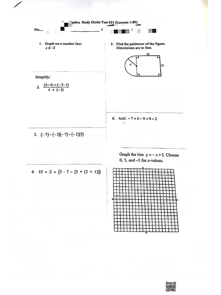 0306 G6 Math Study Guide | PDF