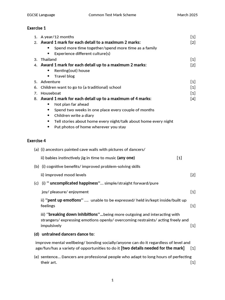 EGCSE Language Marking Scheme 2025 | PDF | Psychology | Behavioural ...