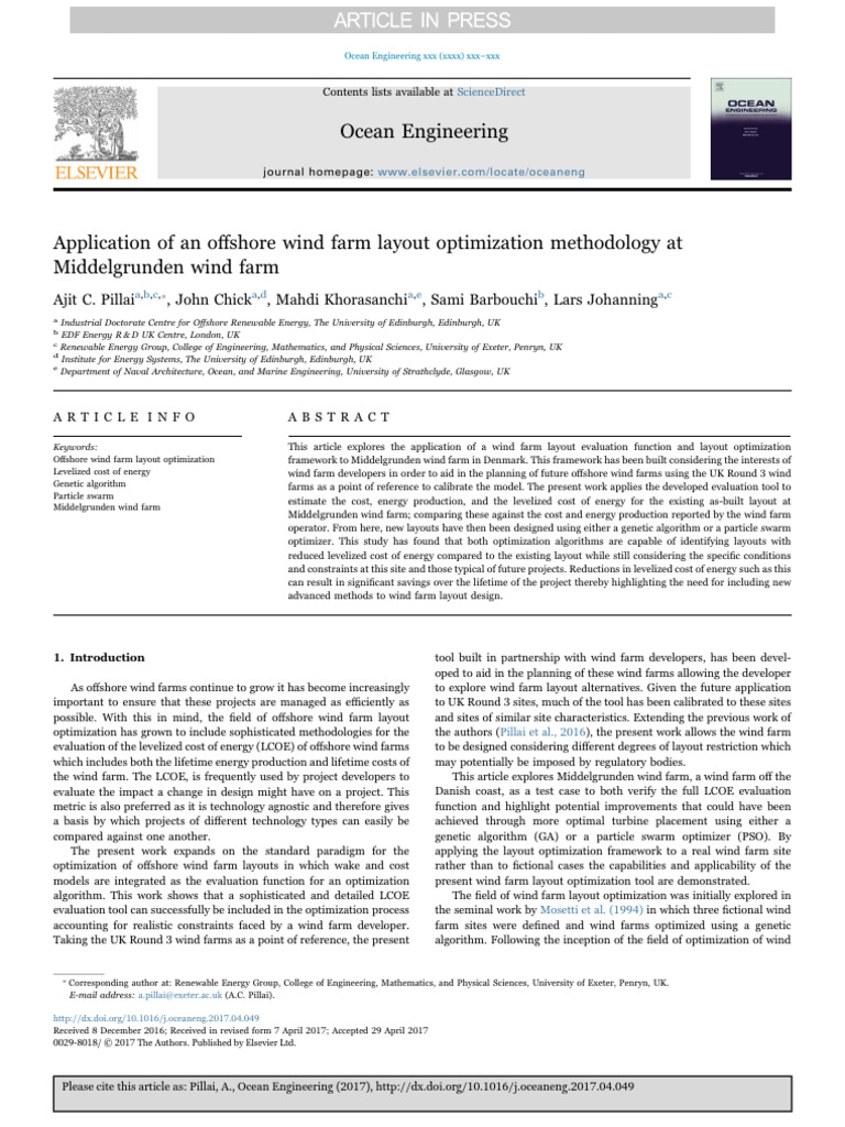 Application of an Offshore Wind Farm Layout Optimization Methodology at ...