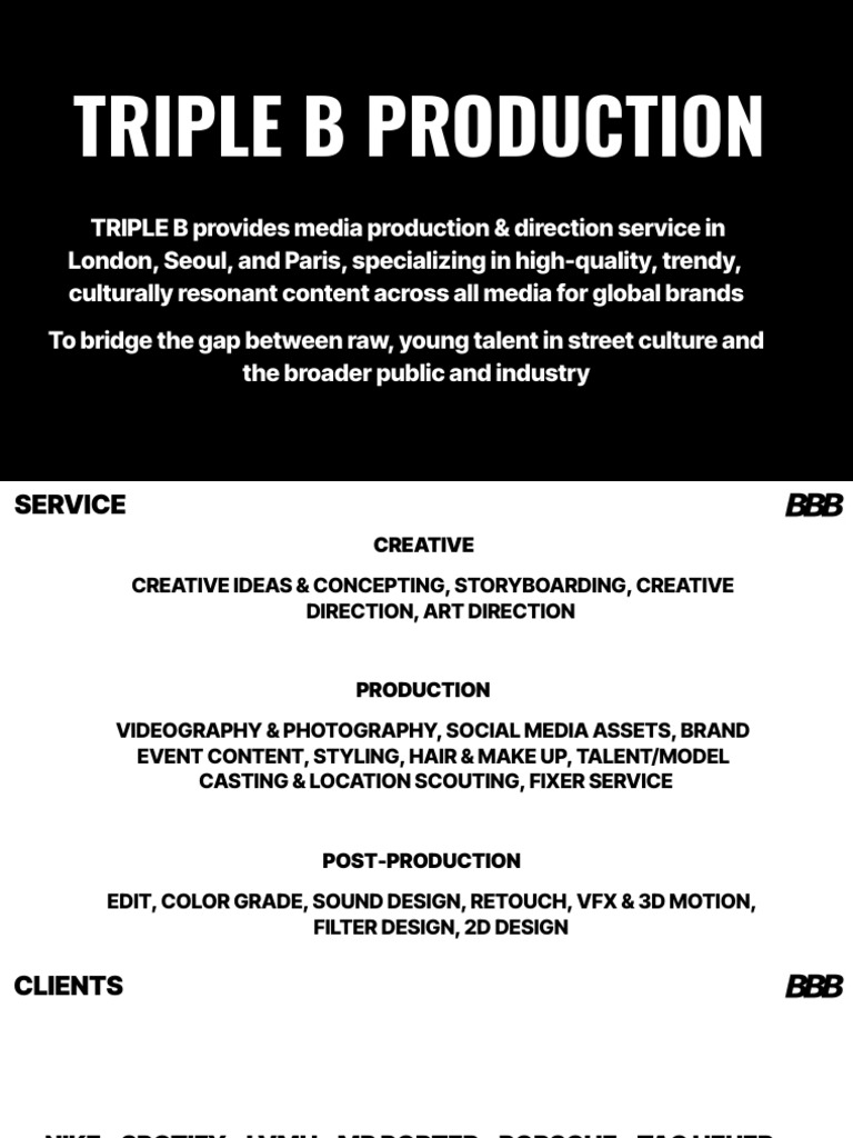 Ext) Triple B Production - Introduction | PDF