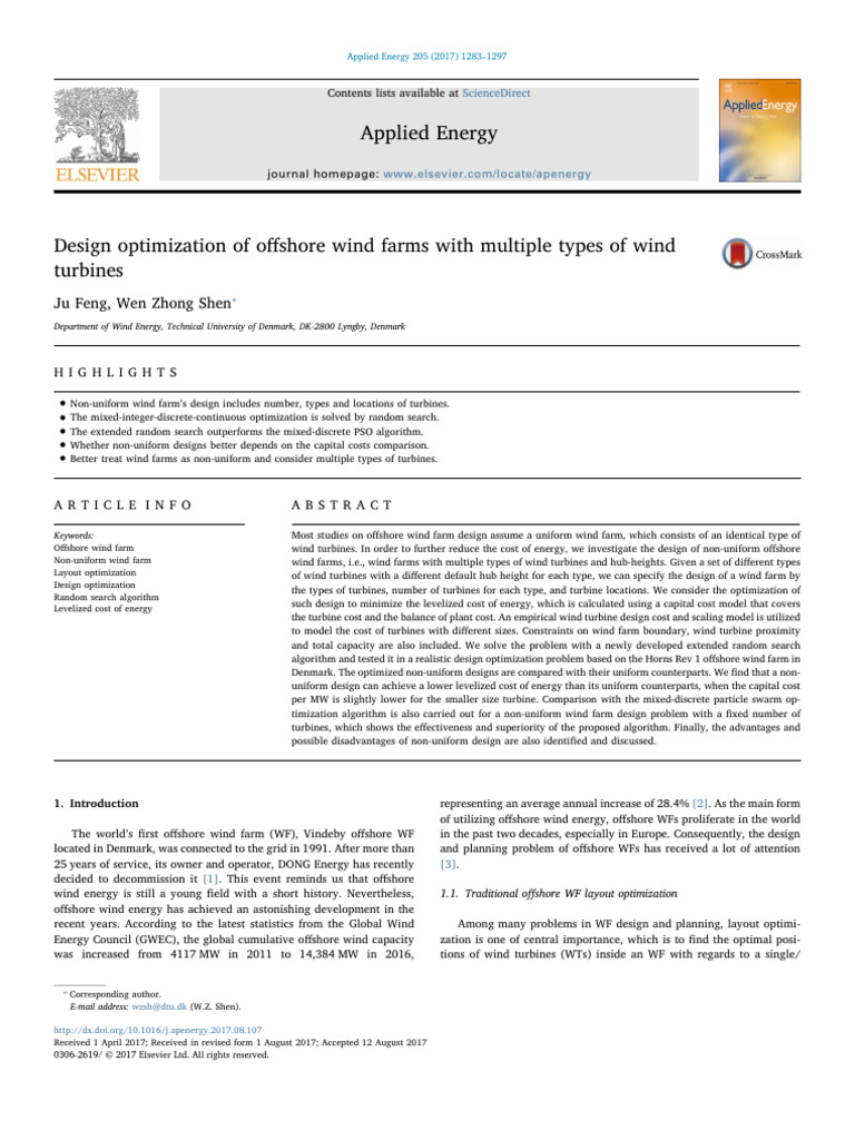 Design Optimization of Offshore Wind Farms With Multiple Types of Wind ...