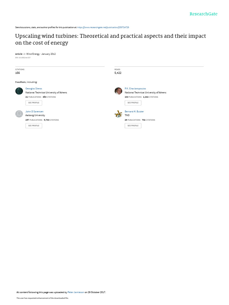 Upscaling Wind Turbines Theoretical and Practical | PDF | Wind Turbine ...