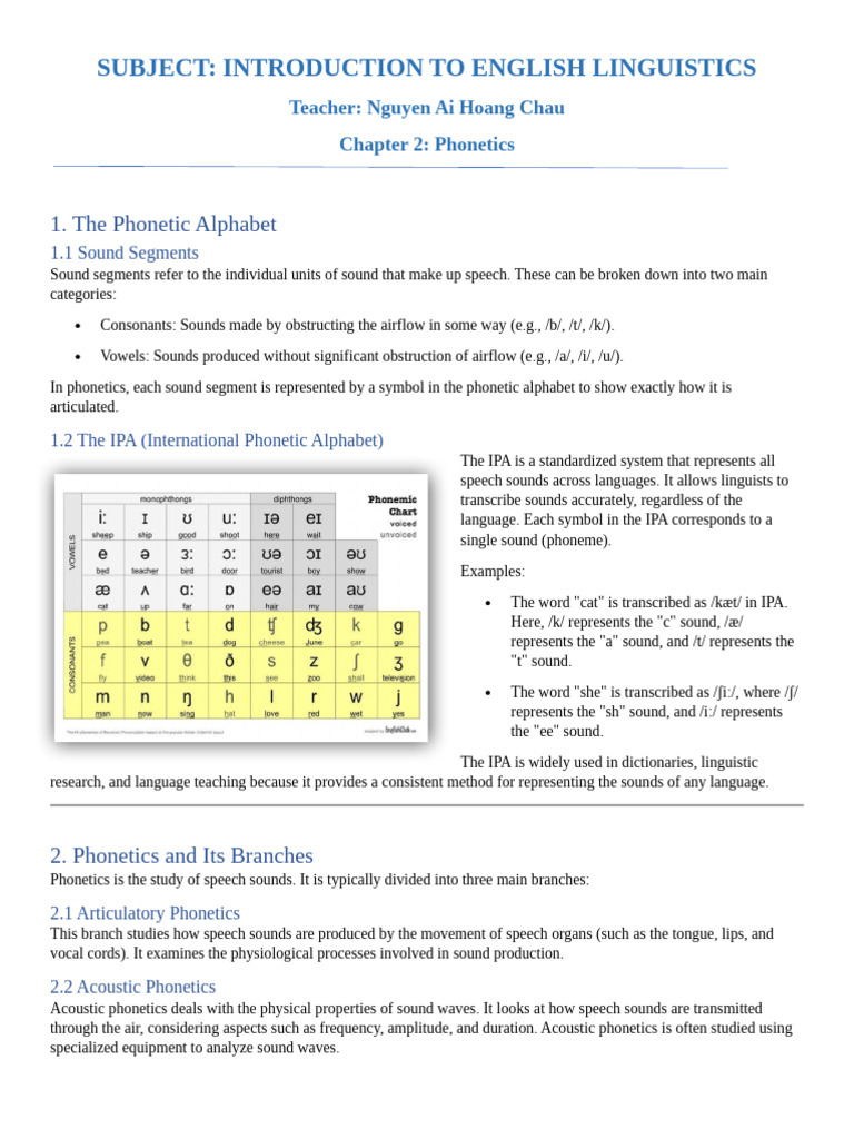 Group 1 - Chapter 2 (Phonetics) | PDF | Phonetics | Larynx