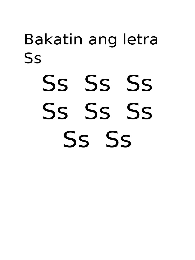 Bakatin Ang Letra Ss | PDF