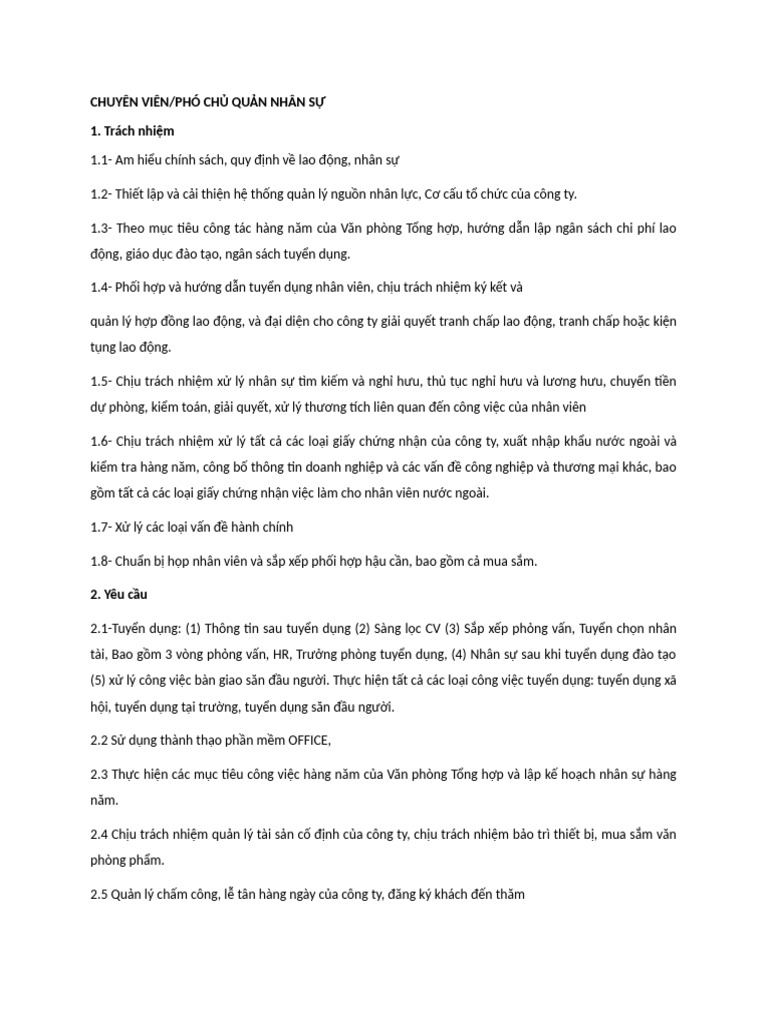 MTCV - Phó CH Qu N Nhân S | PDF