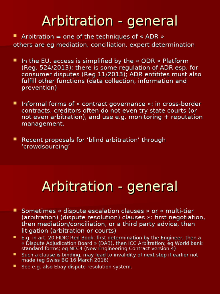 IBL12 Arbitration General | PDF | Arbitration | Alternative Dispute Resolution