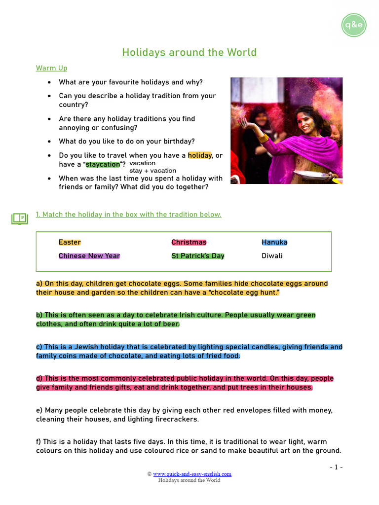 Celebrating Holidays Worldwide | PDF | Holidays | Observances