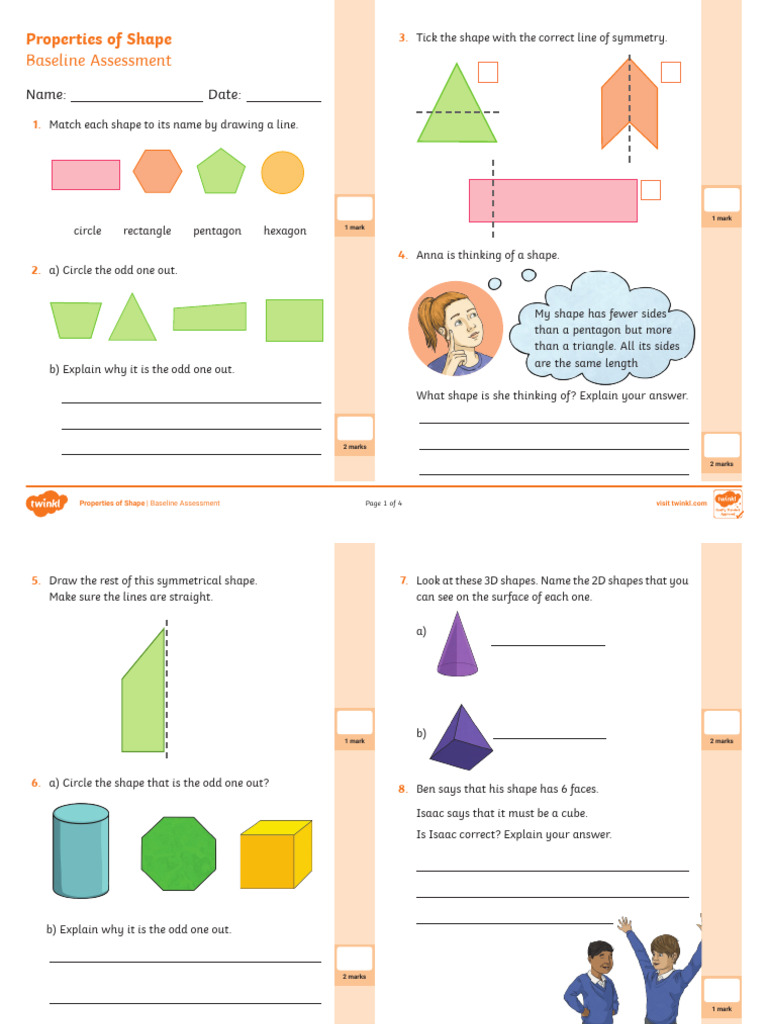 Shape Properties Assessment Guide | PDF | Shape | Euclidean Plane Geometry