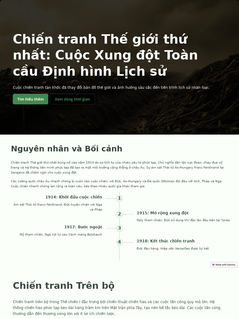 Chien Tranh the Gioi Thu Nhat Cuoc Xung Djot Toan Cau DJinh Hinh Lich Su | PDF