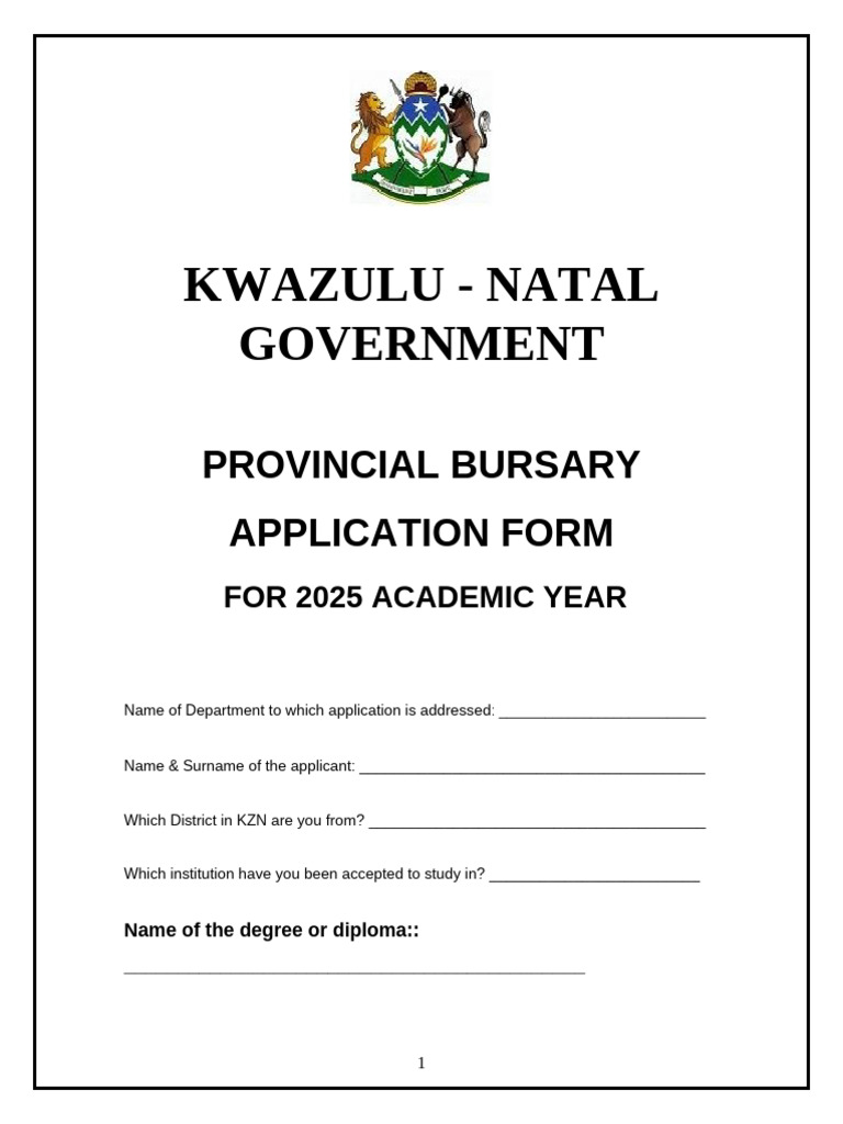 External Bursary Application Form 2025 | PDF | Academic Degree | Diploma