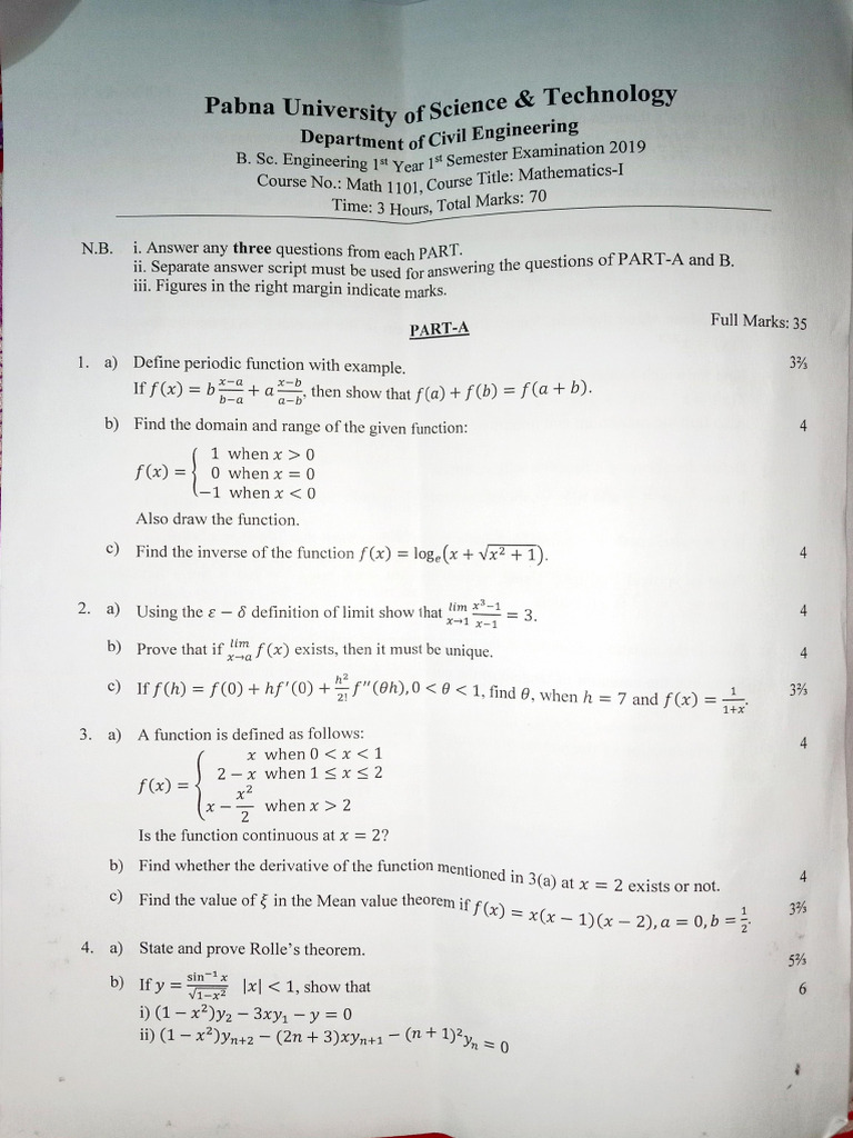 Mathematics QB (2019-2022) | PDF