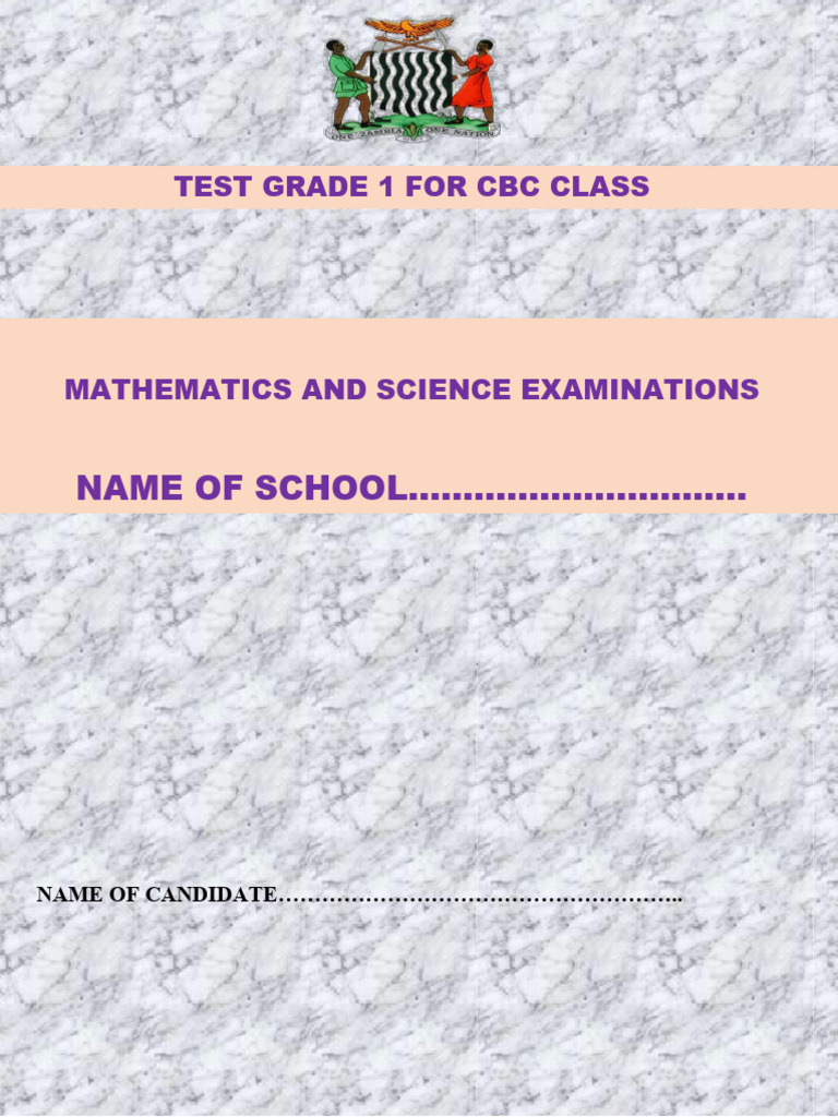 Grade 1 CBC Maths & Science Test 2025 | PDF | Cognition | Learning
