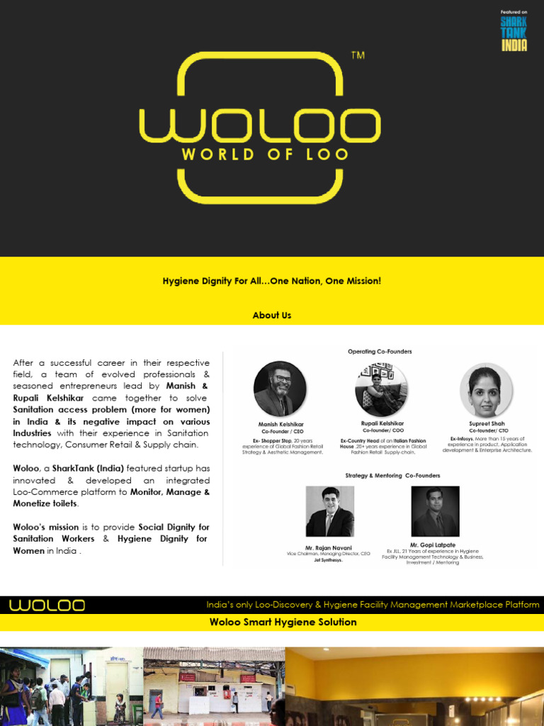 Woloo: Revolutionizing Sanitation in India | PDF | Sanitation | Public ...