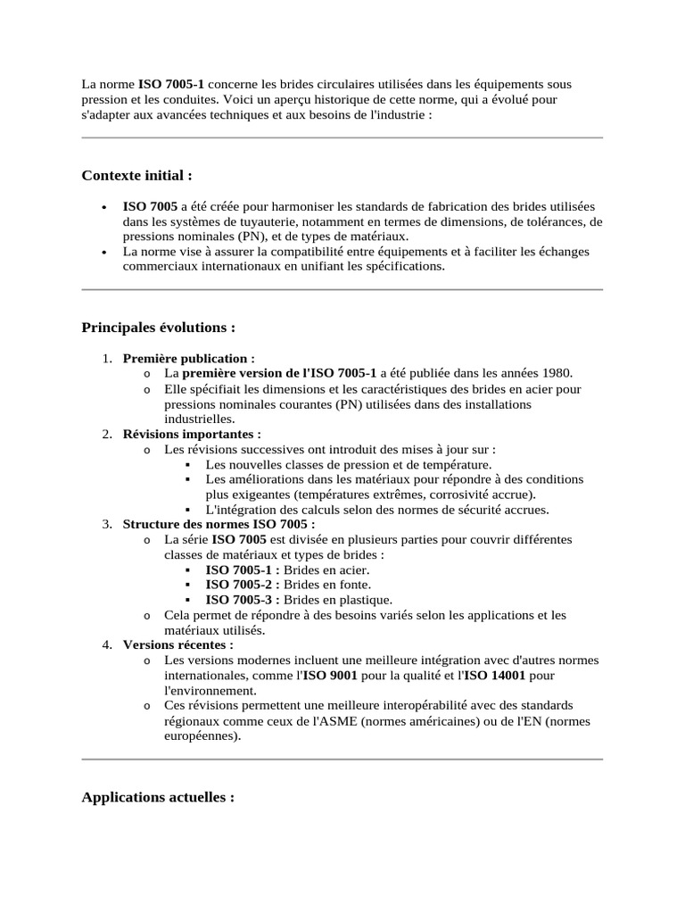 Norme ISO 7005-1 : Brides en acier | PDF