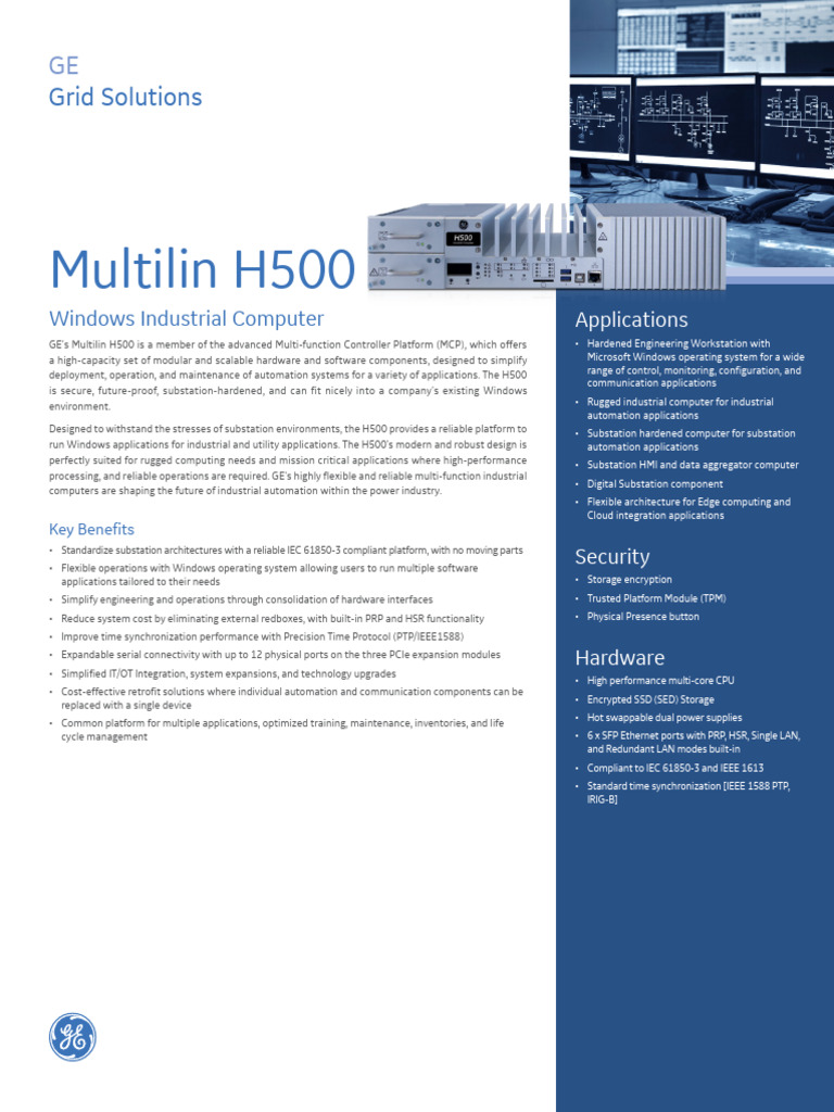 Multilin-H500-brochure-EN-33139-202108 | PDF | Usb | Computer Hardware