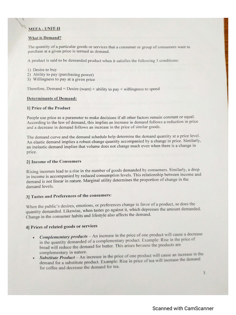 MEFA Unit-II Study Material | PDF