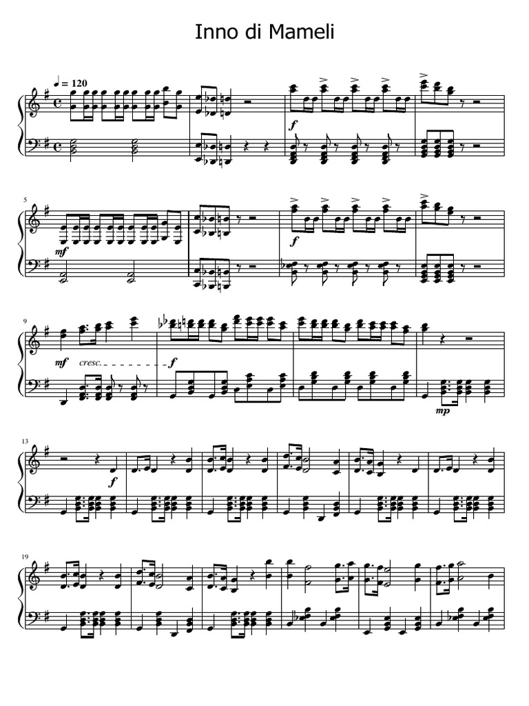 Inno Di Mameli Sol | PDF