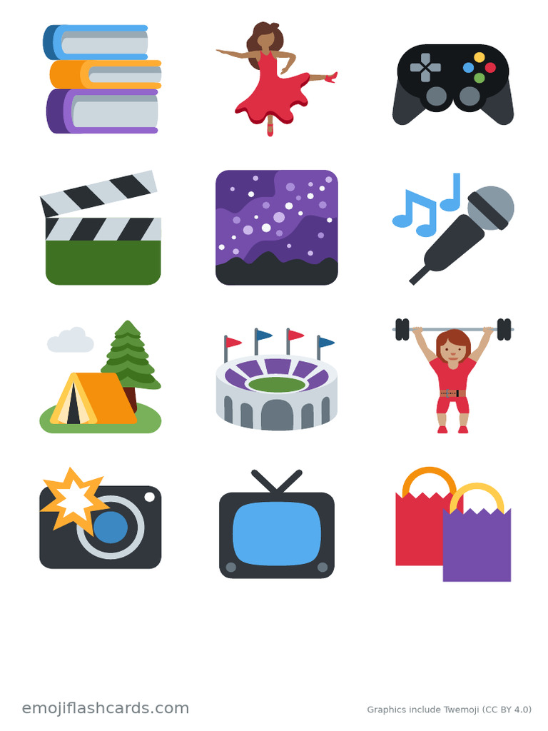 Hobbies Emoji Small A4 | PDF
