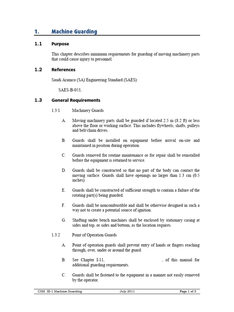 Machine Guarding Safety Standards | PDF | Machines | Grinding (Abrasive ...
