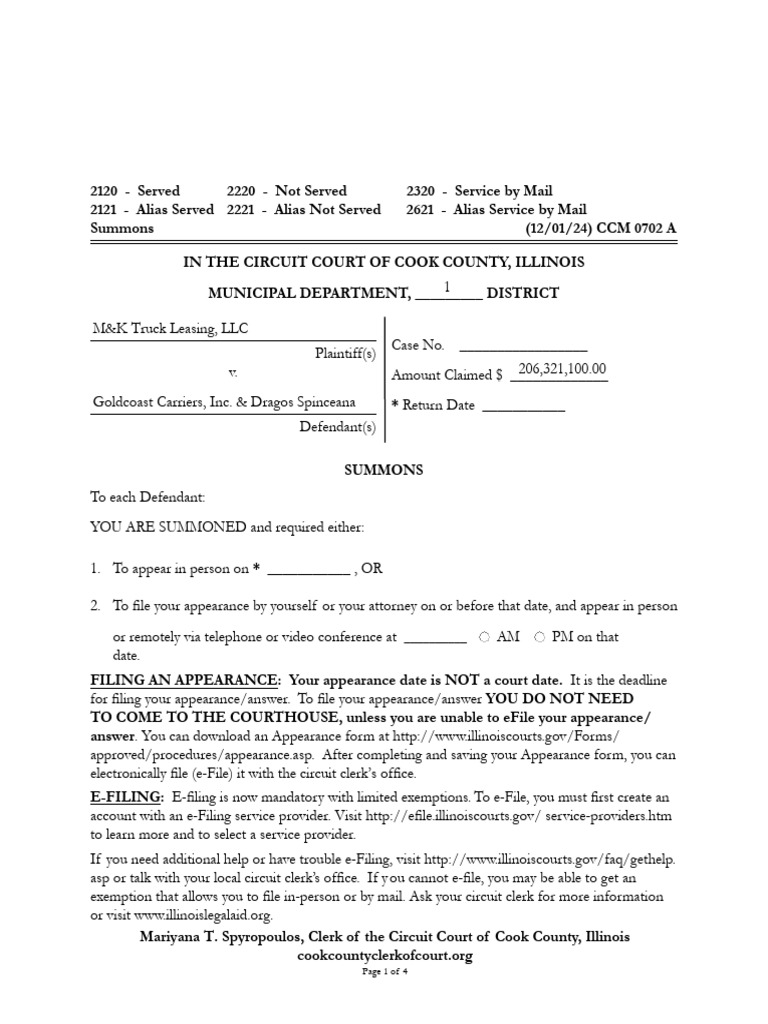 2025-02-14 Summons Issued and Returnable | PDF | Summons | Virginia ...