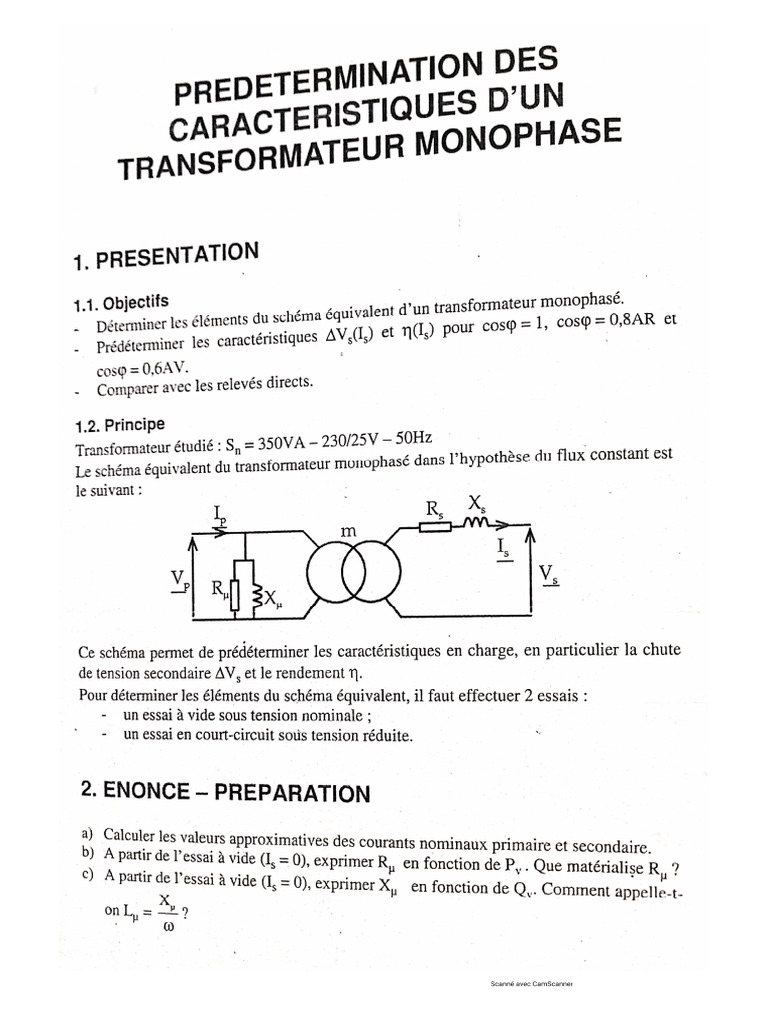 Devoir Libre 1 - Transformateurs - GM - S6 - UIC - AU 2024-2025 | PDF