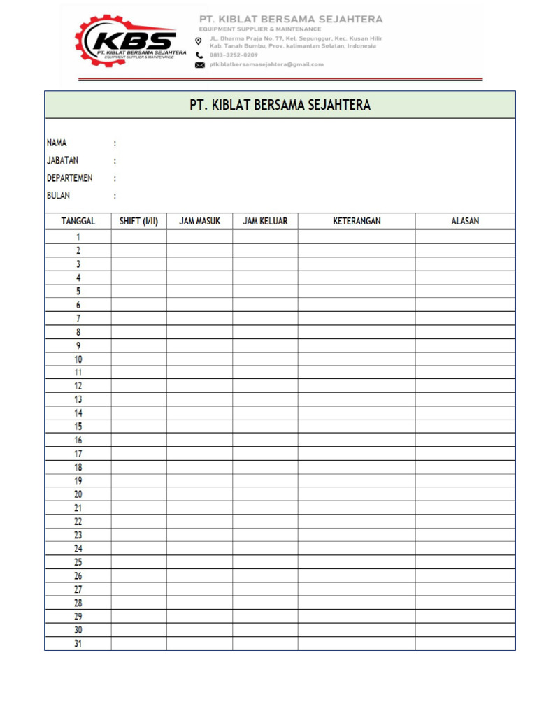 Absensi KBS Fix | PDF