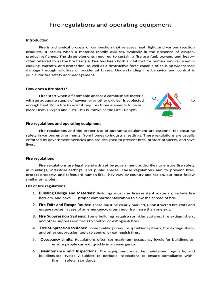 Fire Safety Regulations and Equipment Guide | PDF | Fires | Fire Safety