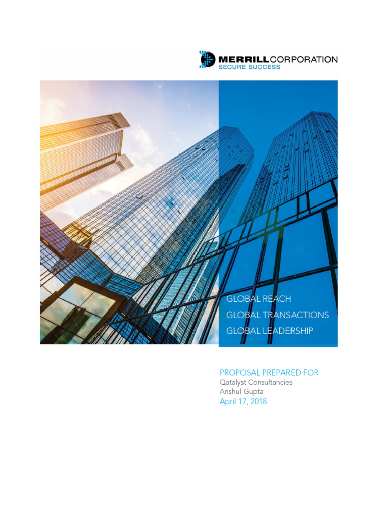 DatasiteOneProposal - Qatalyst | PDF | Mergers And Acquisitions ...