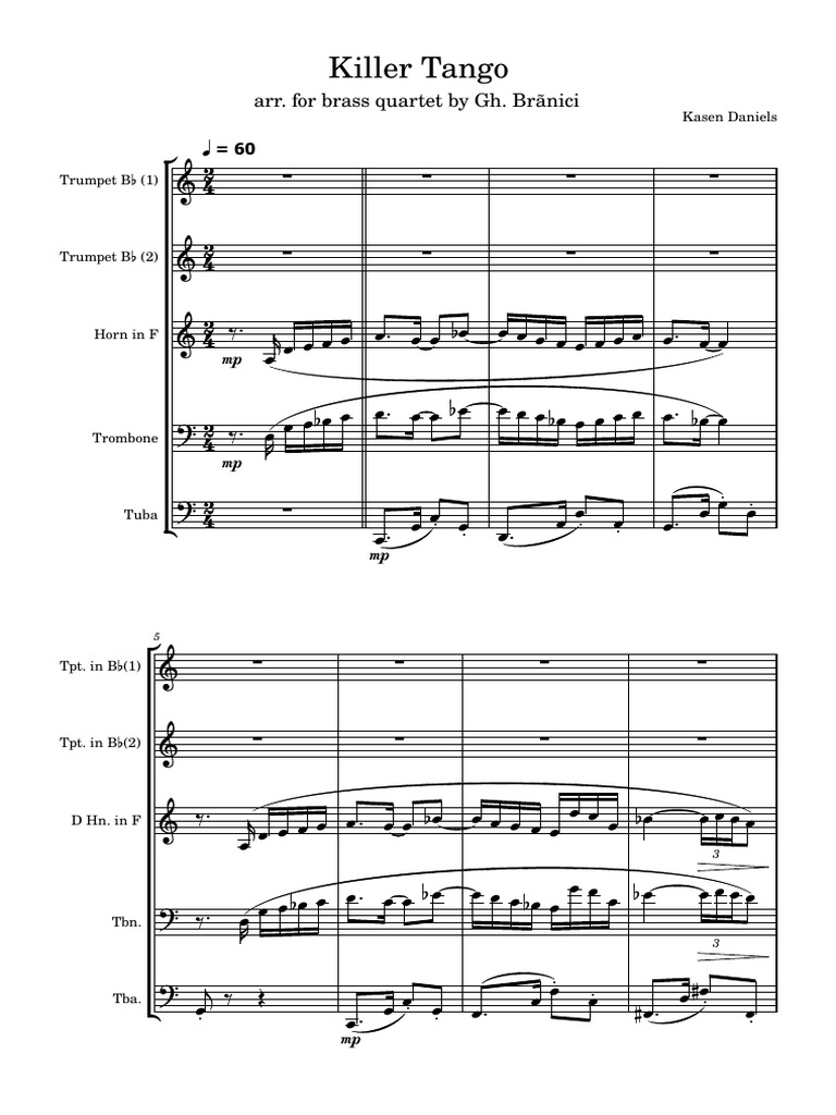 Killer Tango Kasen Daniels-Partitura e Parti | PDF | Brass Instruments ...