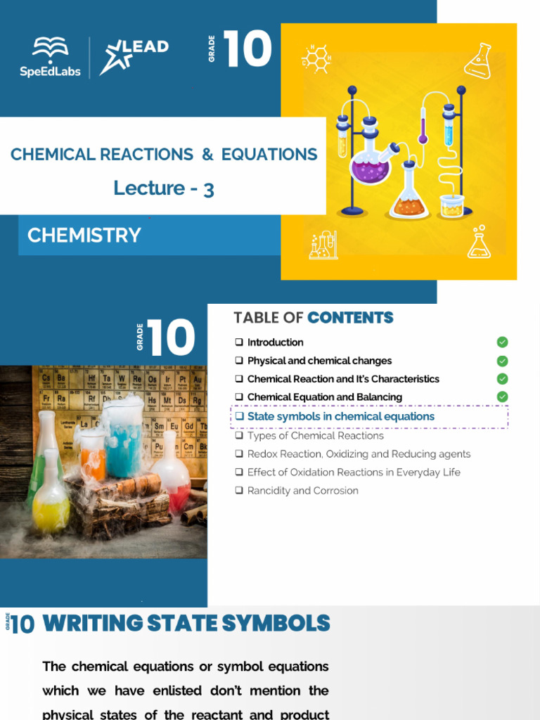 Chemical Reactions and Equations-L3 | PDF