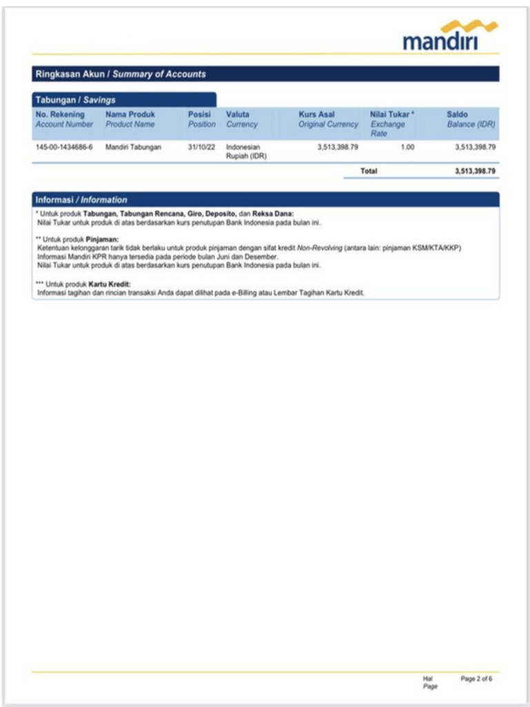 Nikita Statement Mandiri | PDF