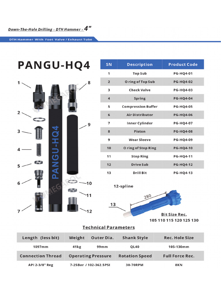 Pangu-Hq4 4 Inch DTH Hammer | PDF