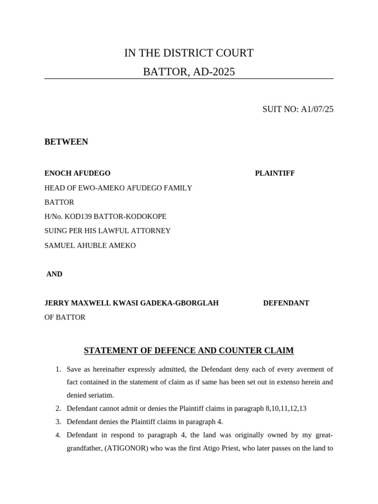New Statement of Defence | PDF | Civil Law (Common Law) | Justice