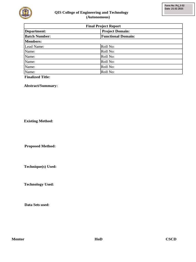 Final Project Report - QIS College | PDF