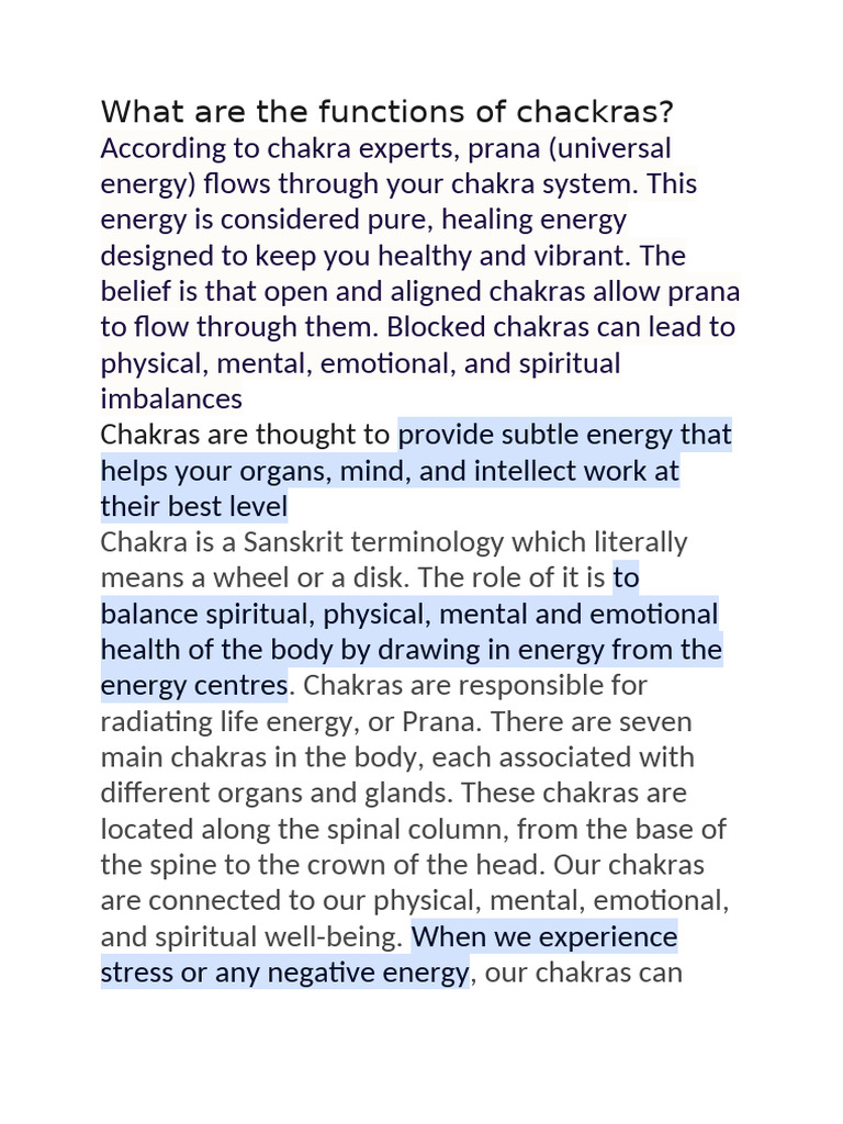 Chackras and Functionss 2 | PDF | Chakra