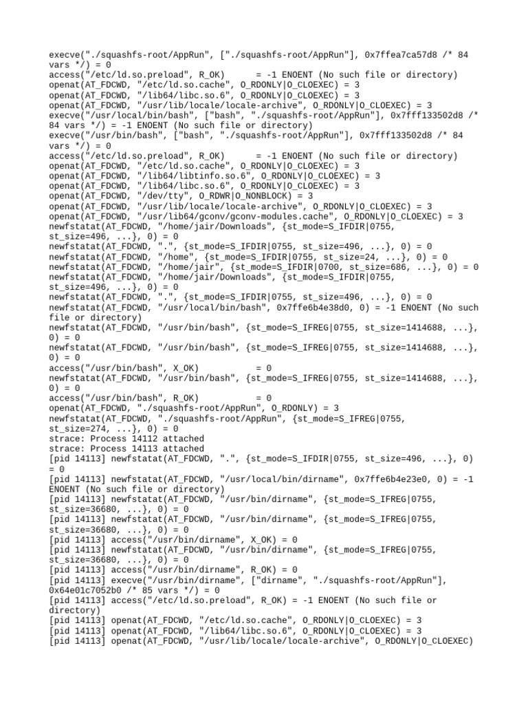 Strace Output | PDF | Directory (Computing) | Utility Software