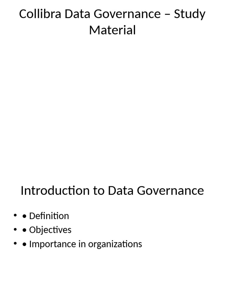 Collibra Data Governance Study Material | PDF