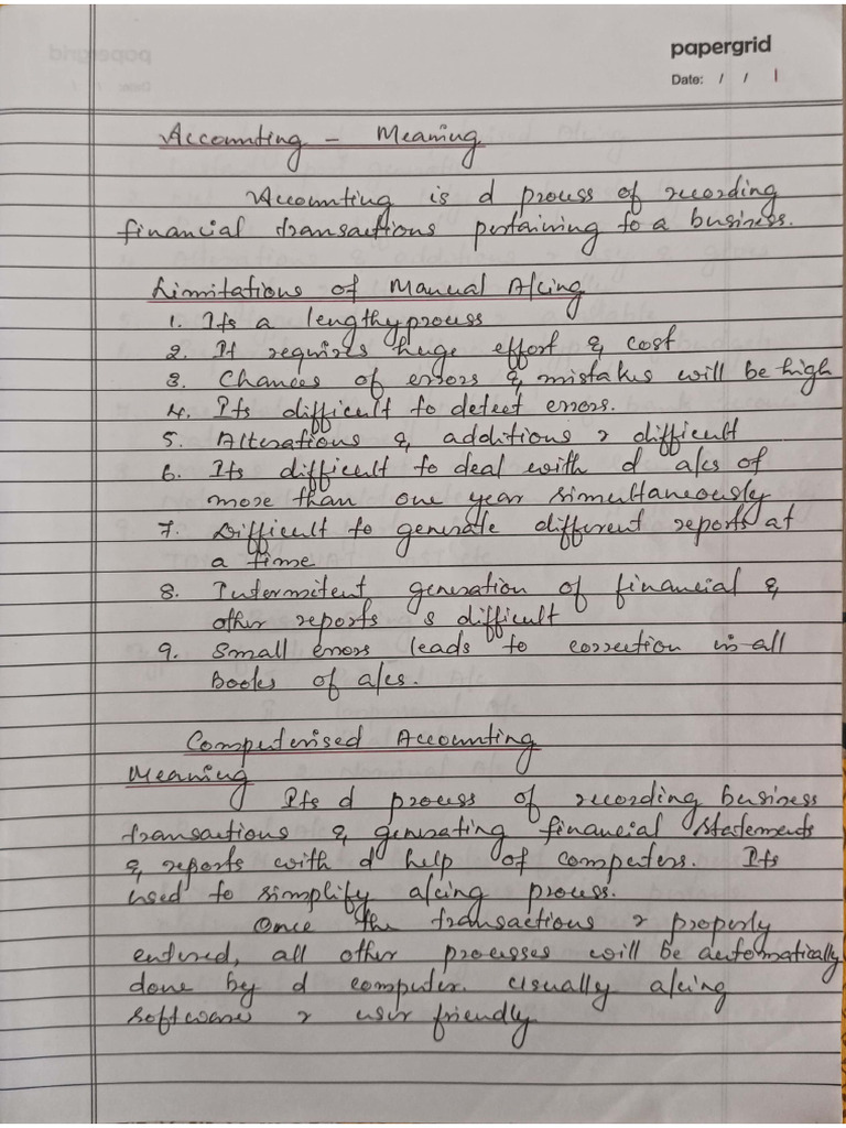 Computerised Accounting Notes | PDF