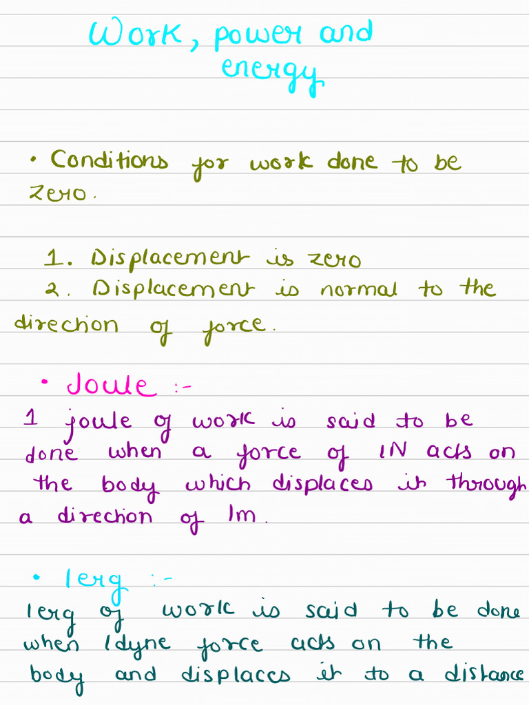 Physics Work Energy and Power Notes | PDF