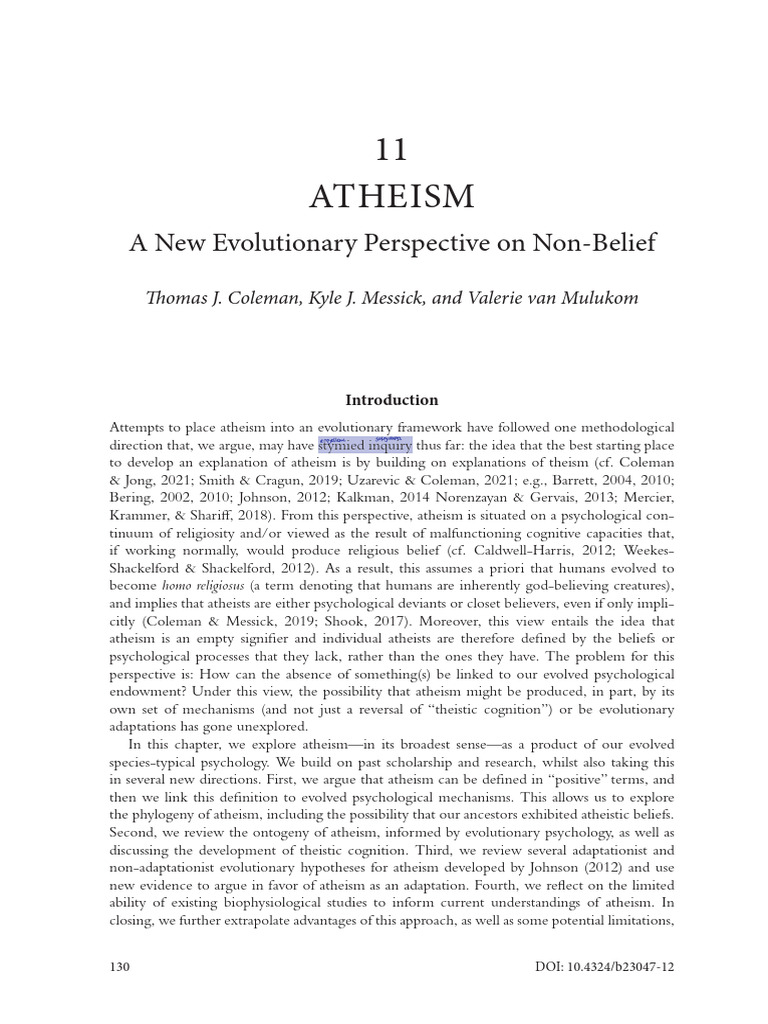 Atheism | PDF | Atheism | Cognitive Science Of Religion