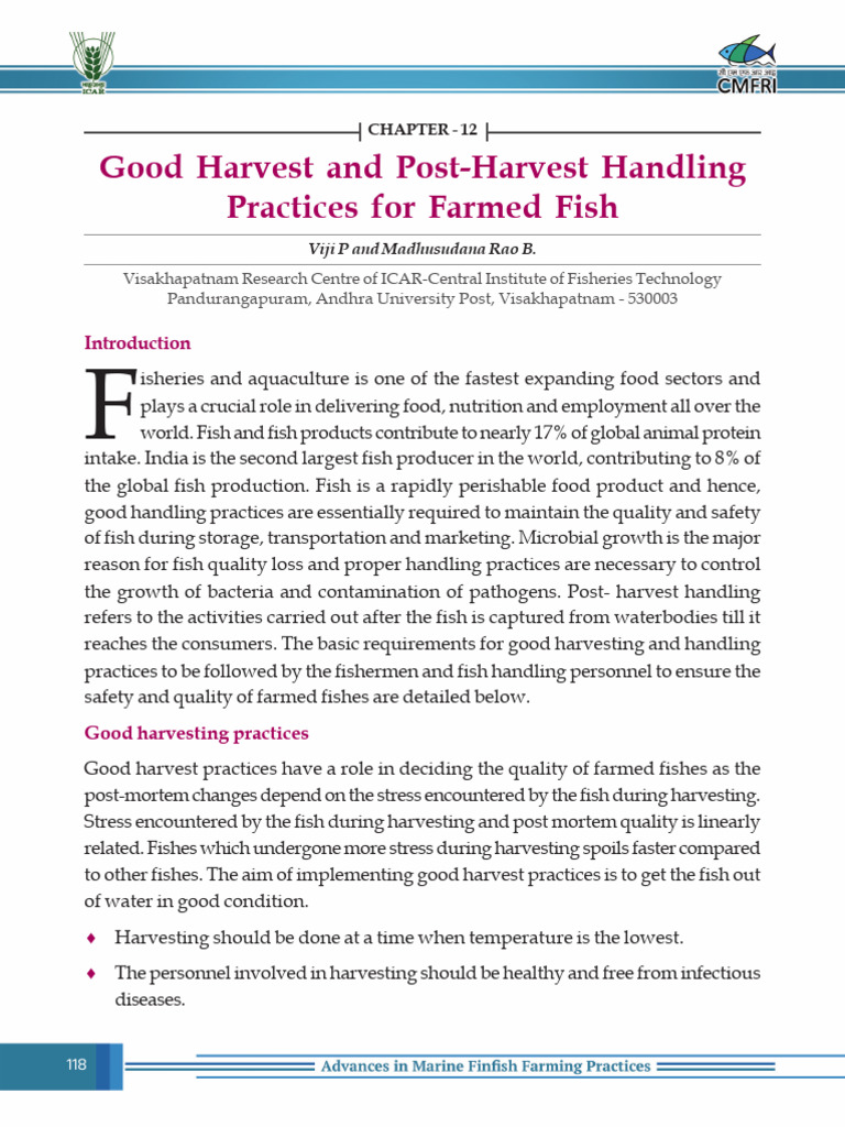 CMFRI Training Manual Series No. 37 - 2024 - Madhusudana Rao B | PDF | Hygiene | Decomposition