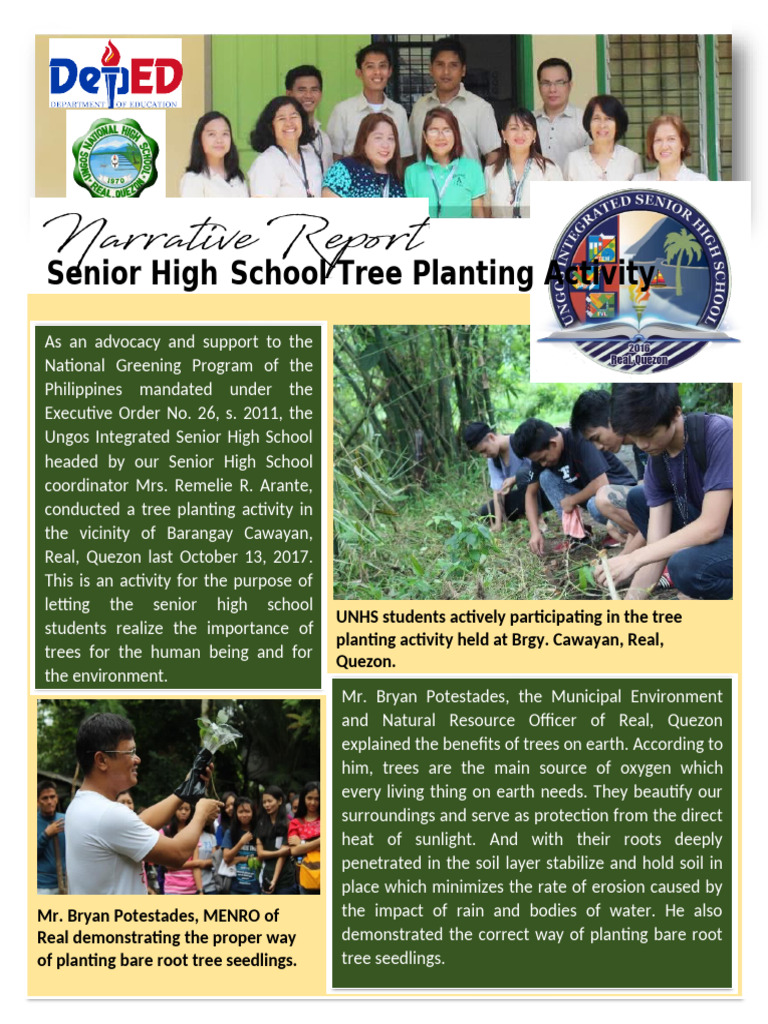 Narrative Report On Tree Planting | PDF | Trees | Root