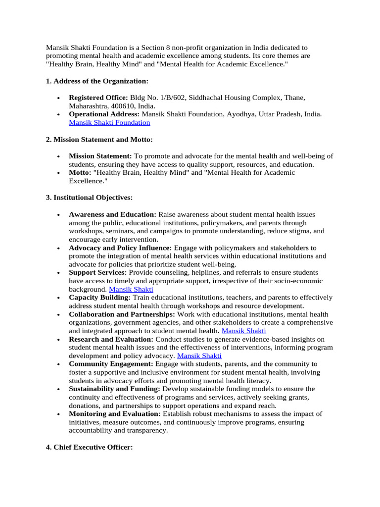 Field Work Report mansik shakti | PDF | Mental Health | Cognitive ...