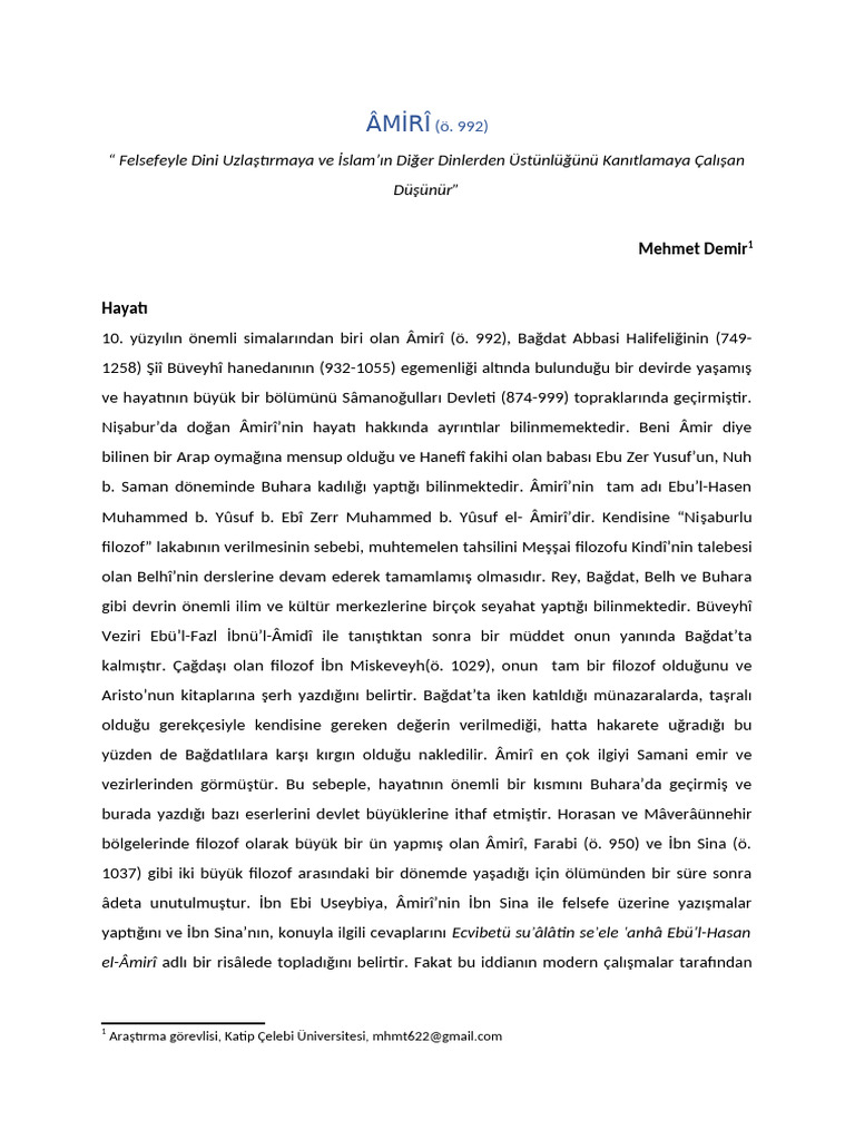 Âmirî, Mehmet Demir | PDF
