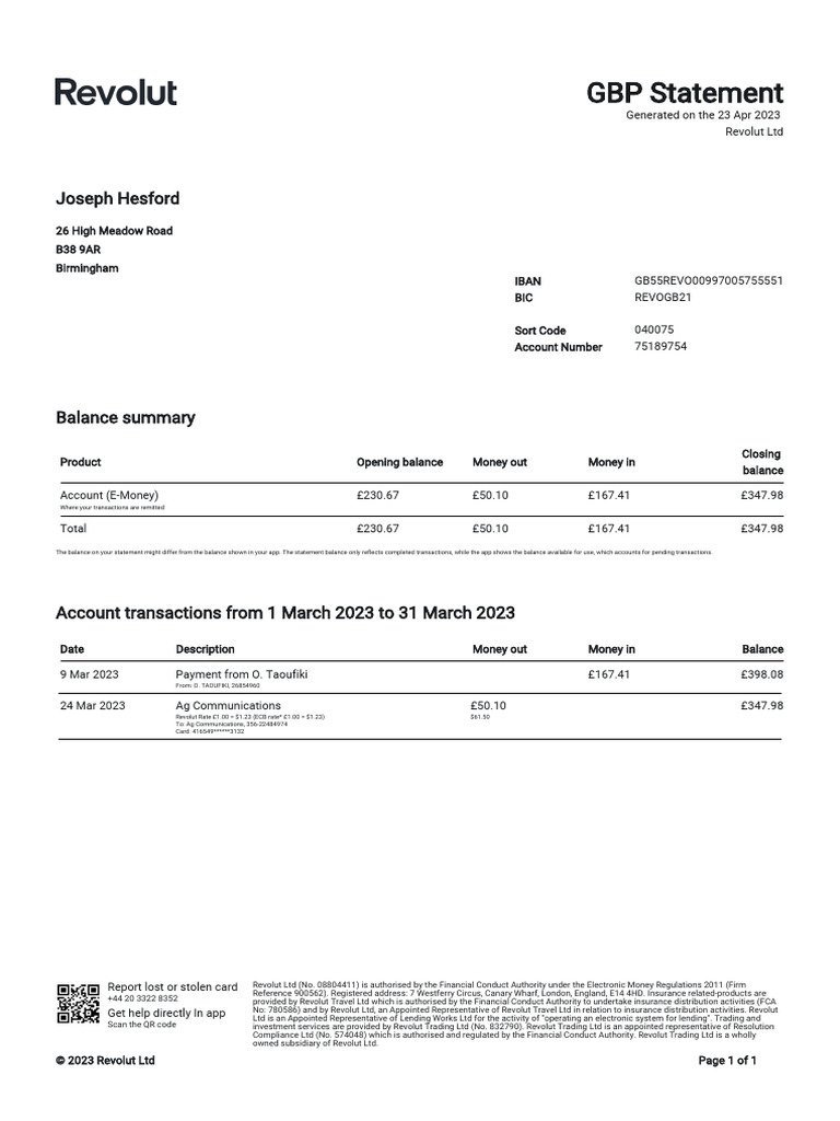 Account Statement 2023 03 | PDF | Payments | Business