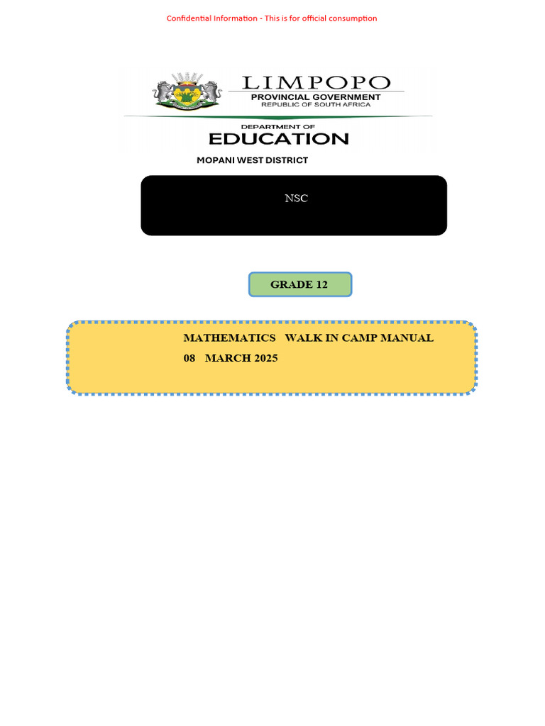 Maths Walk in Camp Manual 03 2025 | PDF