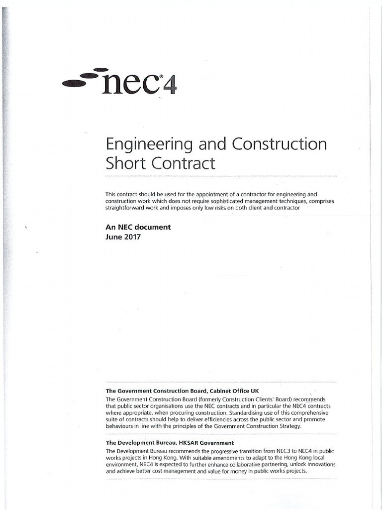 NEC4 Engineering and Construction Short Contract | PDF