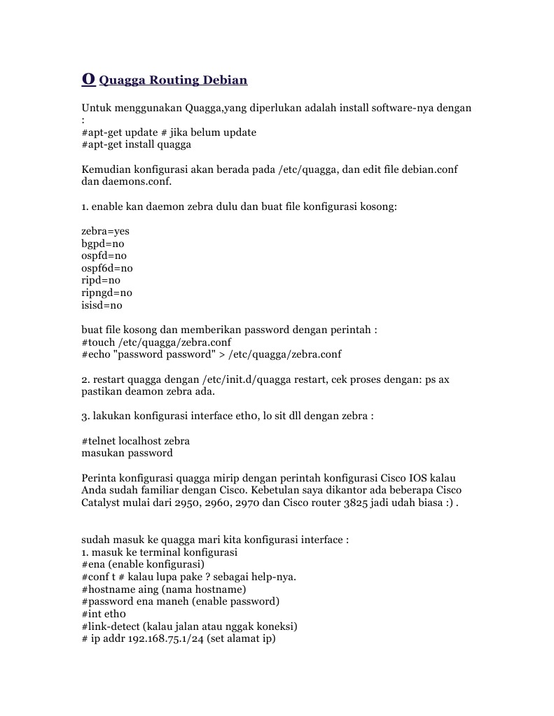 Quagga Routing Debian | PDF | Saya Pv6 | Protokol Komunikasi